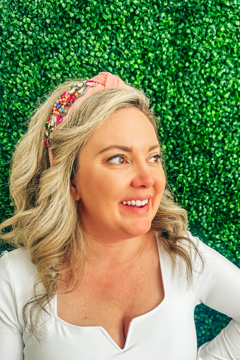 "Christina" Gem Light Pink Headband – The Dadgum Debutante Boutique